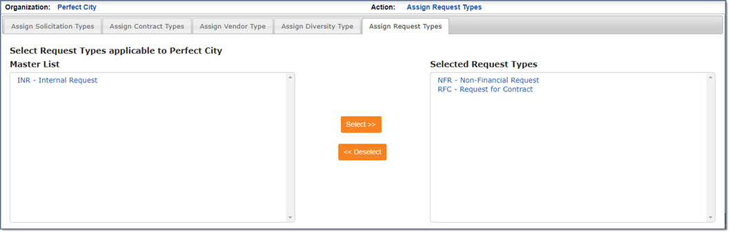Assign Request Types